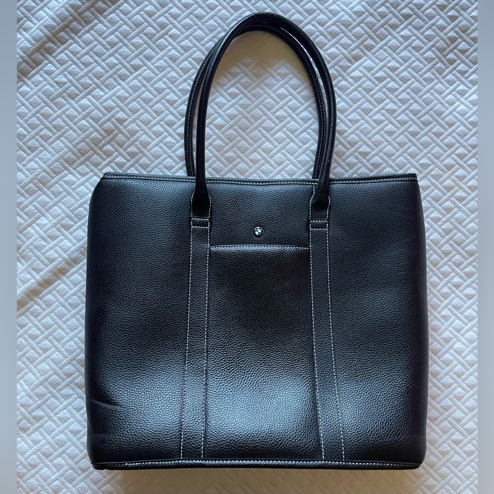 Bmw Black Leather Work Tote - Form Meets Function! - Gem